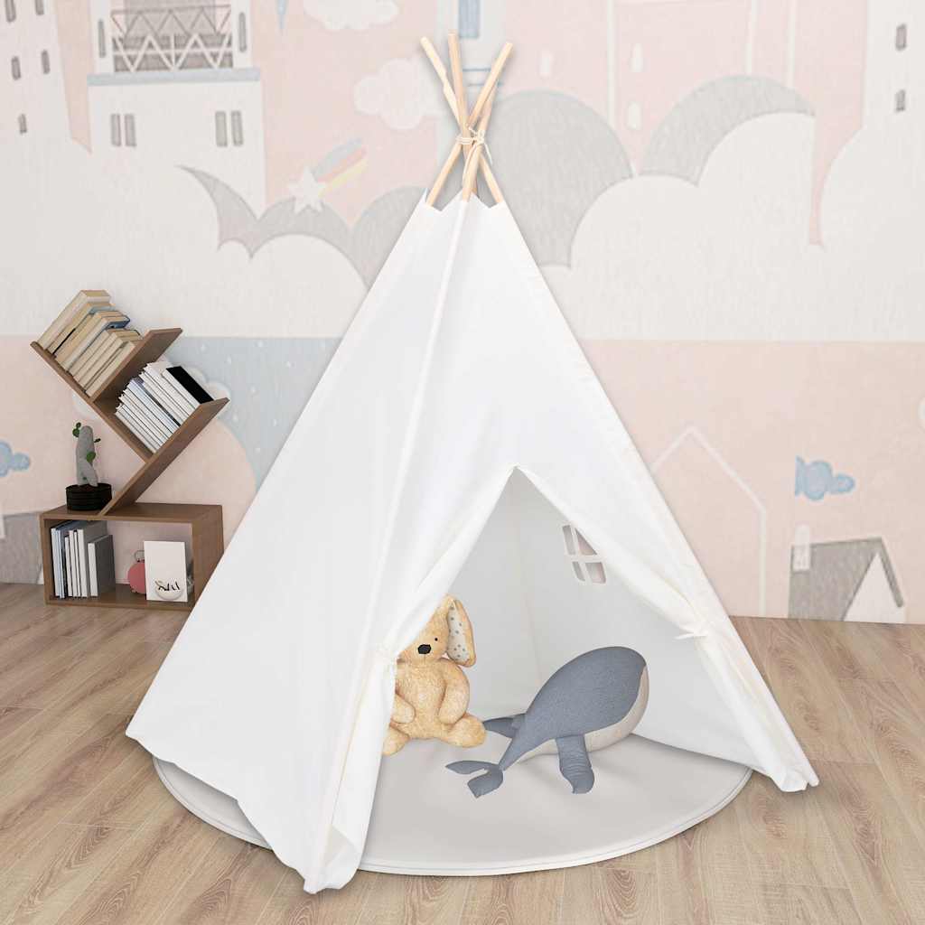 Tipi-Telt For Barn Med Pose Ferskenhud Hvit 120X120X150 Cm – MS StyleHaven