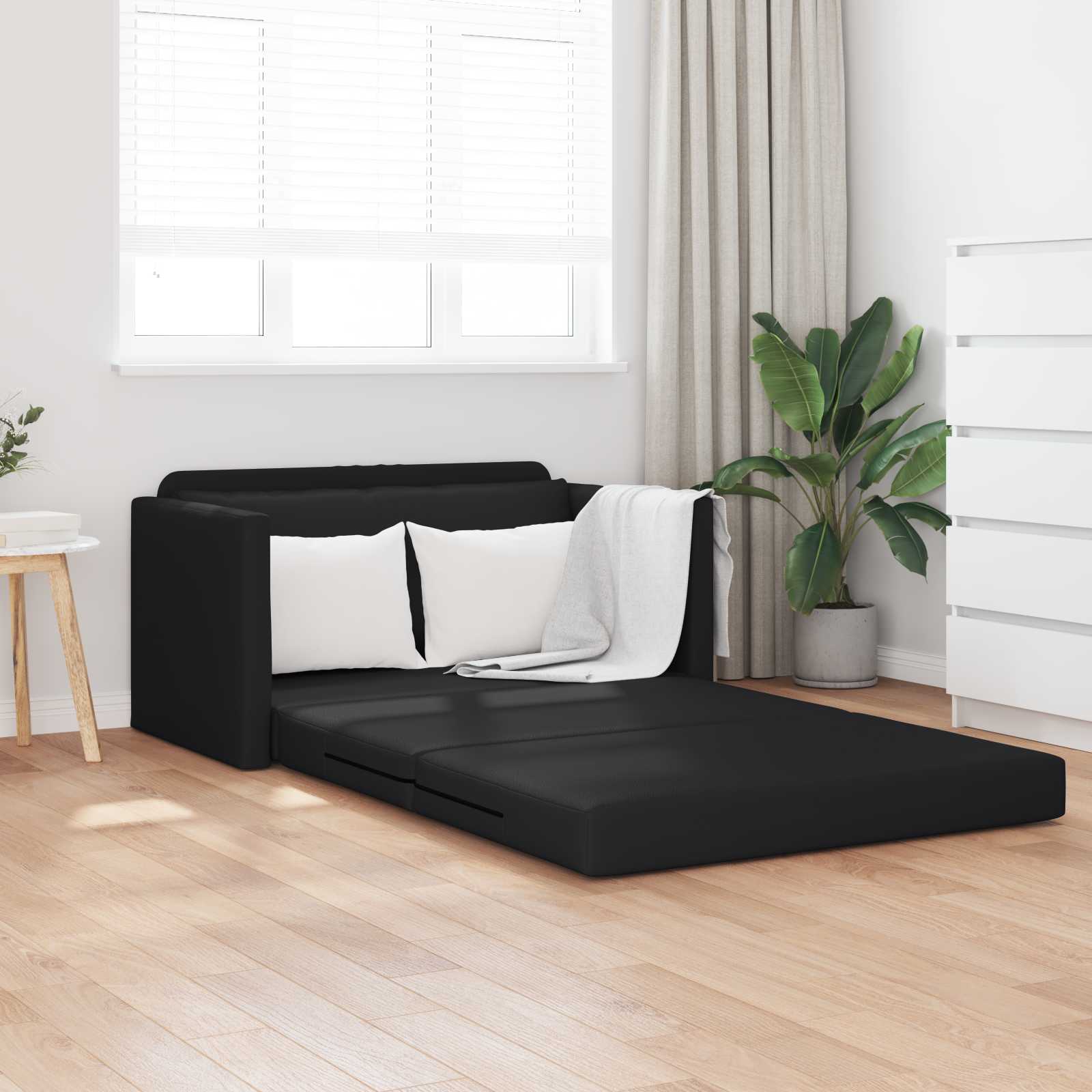 Sammenleggbar Sofa Seng Svart 124 X 71 X 78 Cm Pvc – MS StyleHaven